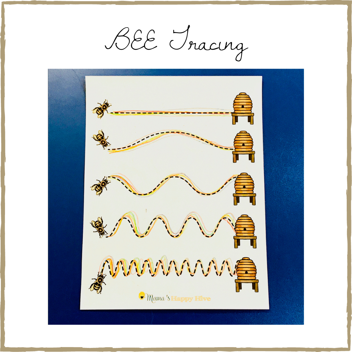 Honey Bee Pre-Writing Worksheets – Learning with Play