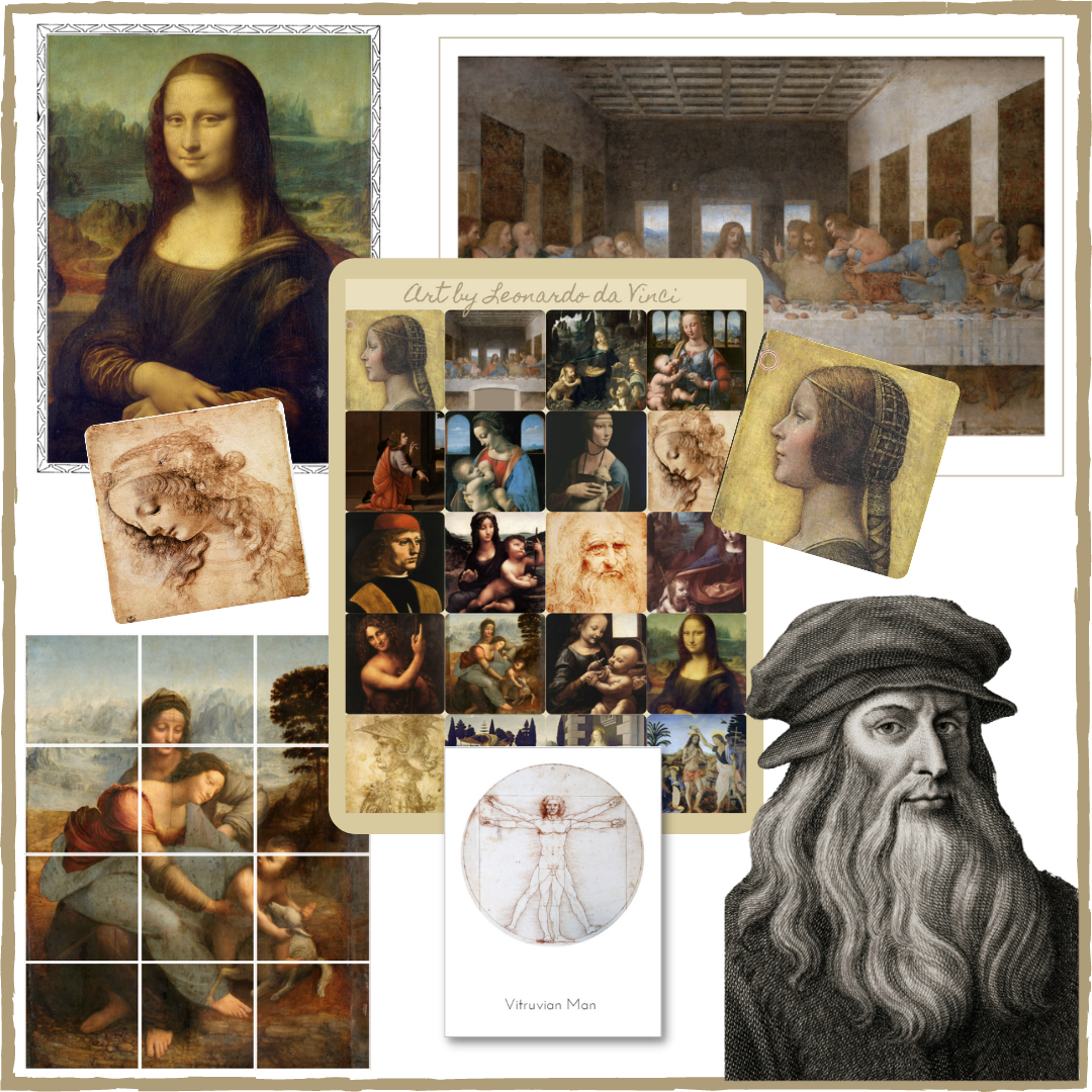Leonardo Da Vinci Artwork Collage