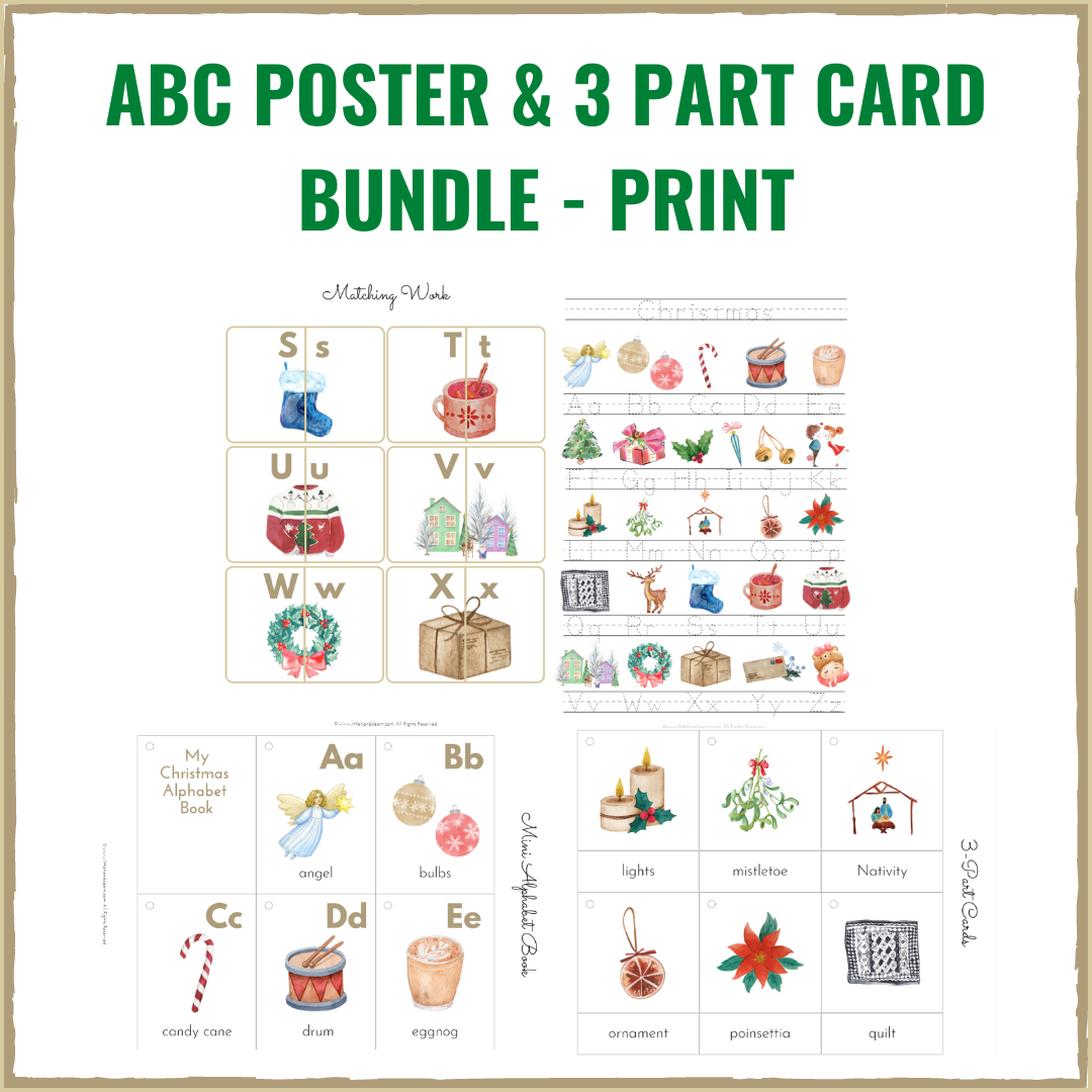 Christmas ABC Poster & 3 Part Cards - Print – Learning with Play